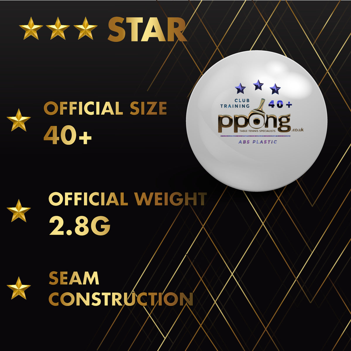 PPong Gold Edition Table Tennis Racket Two Paddle Ping Pong Bat + 3 Ba ...